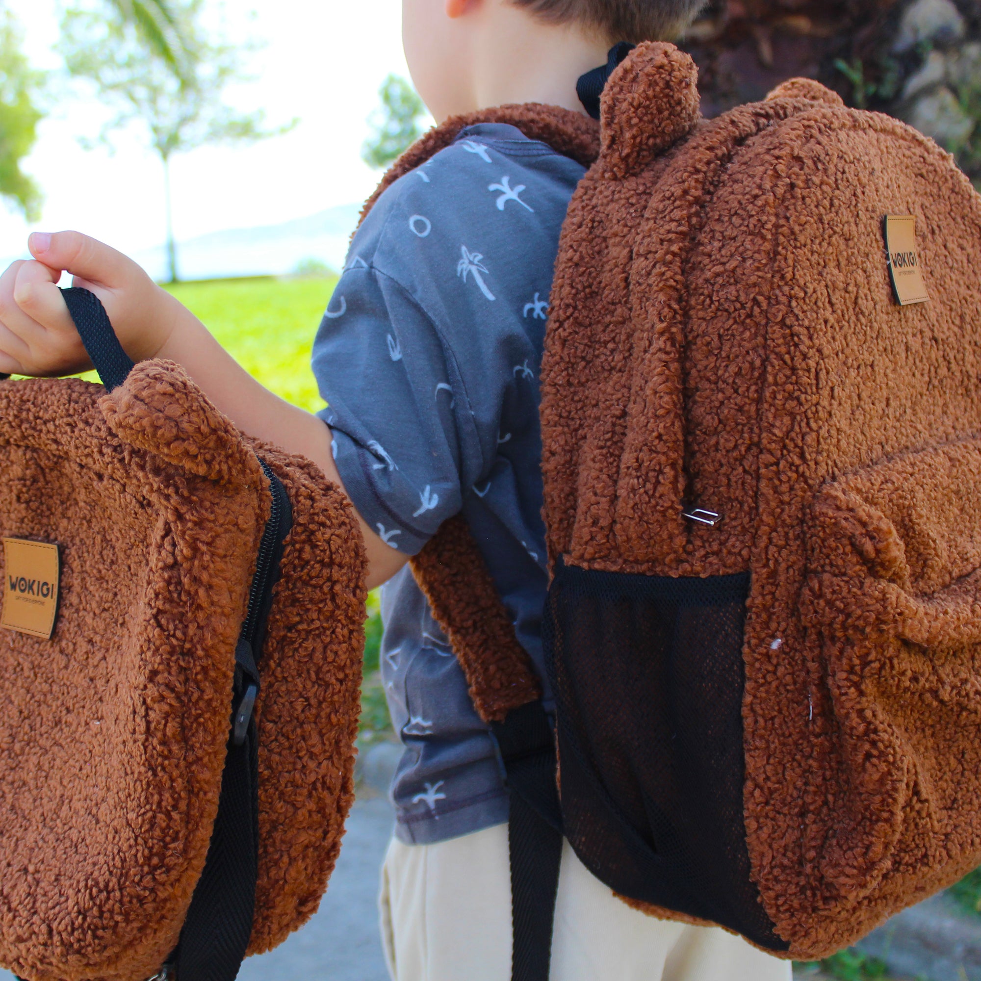 Personalized Large Brown Teddy Bear Backpack for School Kids
